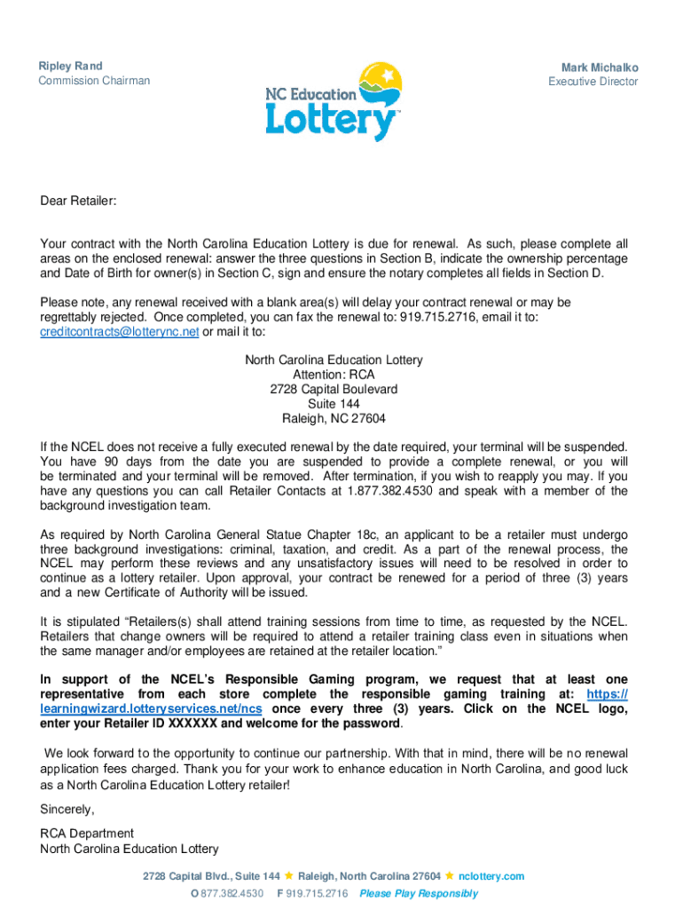 Fillable Online Fayetteville's Tony Rand appointed to N.C. Lottery ...