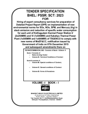 Fillable Online BHEL tender for SUPPLY OF 1C X 400 sqmm Cable FOR ...