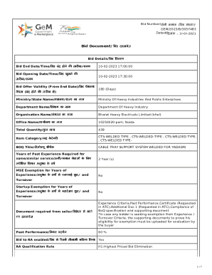 Fillable Online Bid Number/ ( ) : Fax Email Print - pdfFiller