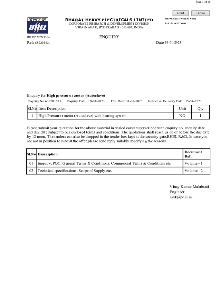 Fillable Online Selection for the post of Director (E,R&D), BHEL, a ...