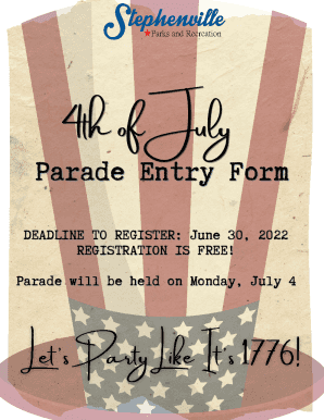 Fillable Online 4th of July Parade Entry Form Fax Email Print - pdfFiller
