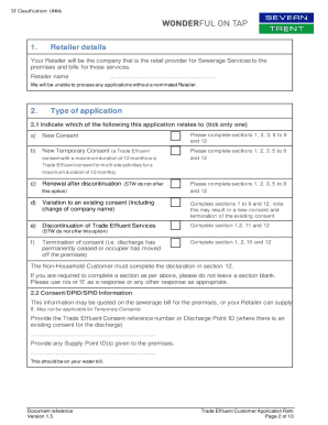 Fillable Online Form G/03:Temporary Trade Effluent discharge ...