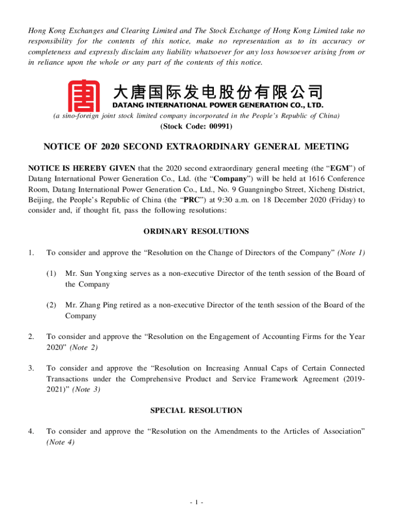 Fillable Online Datang International Power Generation : Intnl Pwr Gen ...