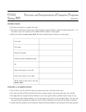 Fillable Online Reading SICP with help from Brian Harvey's Spring ...