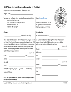 Fillable Online Observing Certificates - Edmonton RASC - Fax Email ...