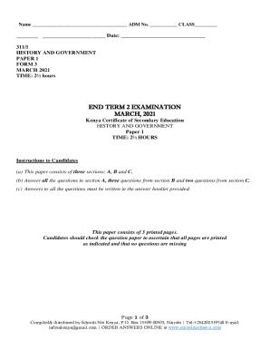 Fillable Online HISTORY FORM 2 OPENER EXAM PLUS ANSWERS Fax Email Print ...