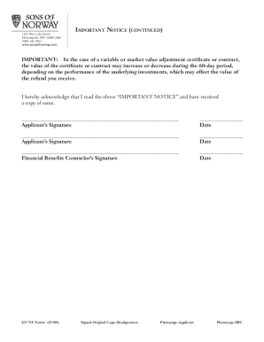 Fillable Online This notice is for your benefit and is required by ...