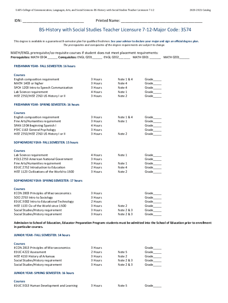 Fillable Online Biology with Life Science Teacher Licensure 7-12-Major ...