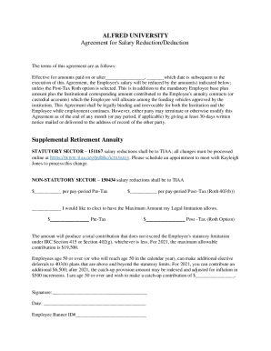 Fillable Online Salary Reduction Agreement: Definition & Sample Fax ...