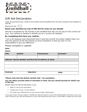 GIFT AID DECLARATION - for past, present & future donations ... Doc ...