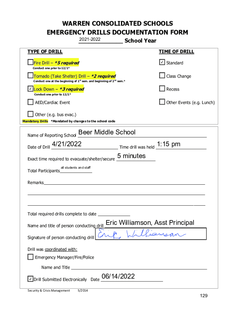 Fillable Online Siersma Elementary - Warren Consolidated Schools Fax ...
