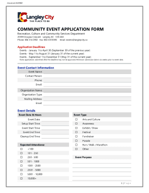 Fillable Online Community Events Application Form.pdf Fax Email Print ...