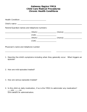 Fillable Online Chronic Health Conditions Form.doc Fax Email Print ...