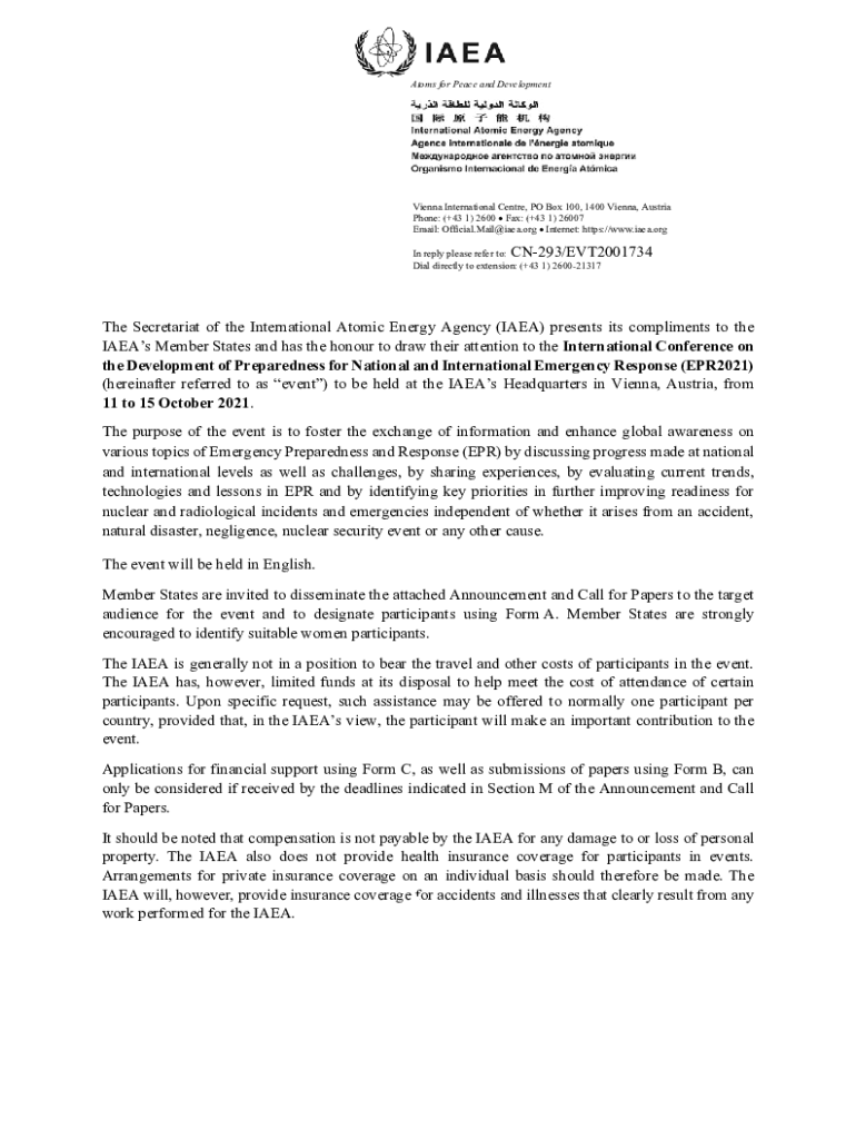 Fillable Online In reply please refer to: CN-293/EVT2001734 Fax Email ...