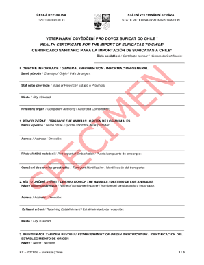 Completable En línea Veterinary Health Certificate for Export of Pet ...