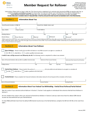 Fillable Online Member Request for Rollover Fax Email Print - pdfFiller