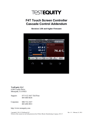 Fillable Online F4T Touch Screen Controller Cascade Control Addendum ...