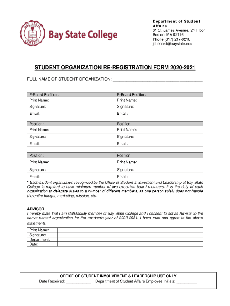 Fillable Online Student Services - Bay State College Fax Email Print - pdfFiller