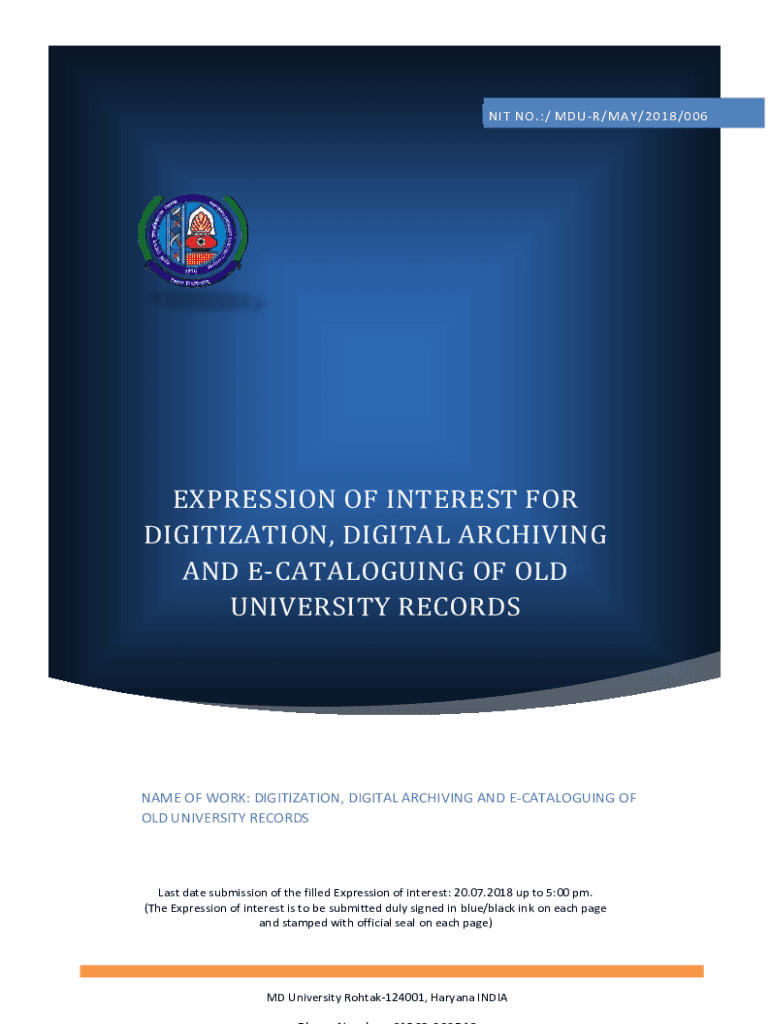 Fillable Online mdurohtak ac Digitization and Digital Preservation: A Review of the Literature ...