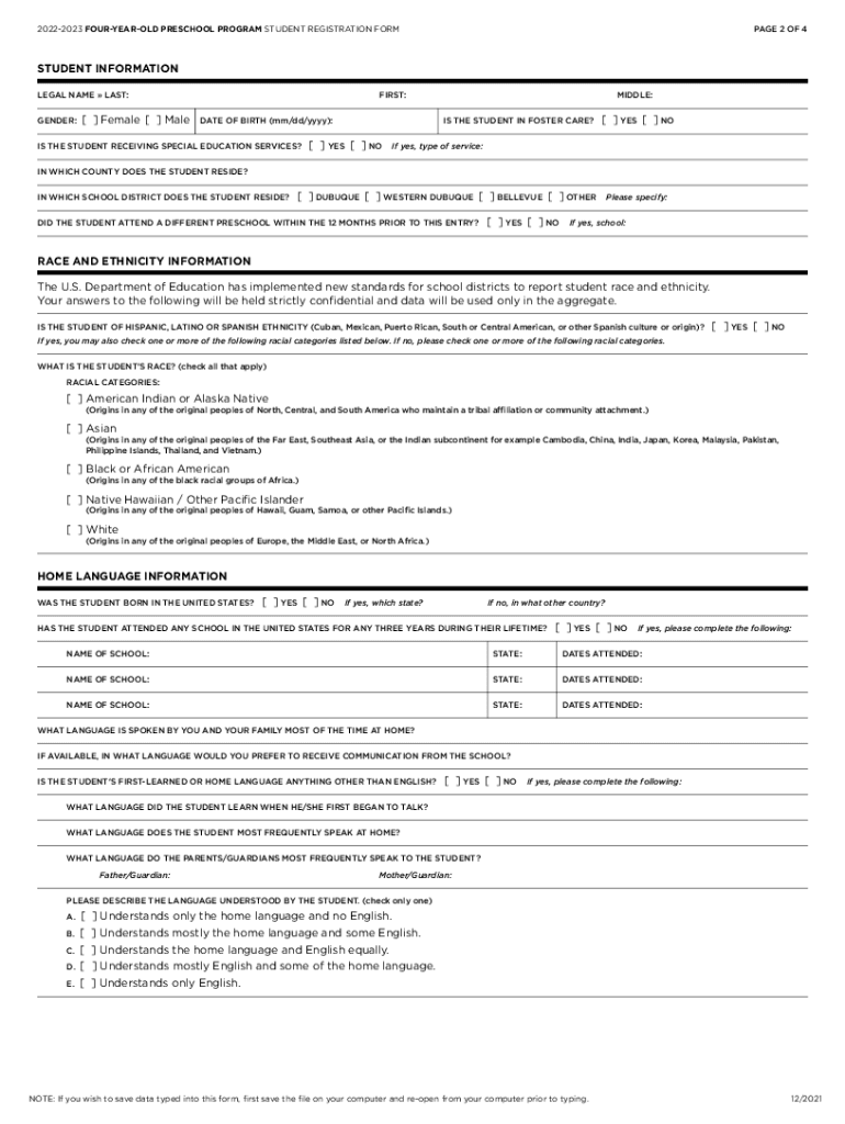 Fillable Online Preschool Program - Dubuque Community Schools Fax Email Print - pdfFiller