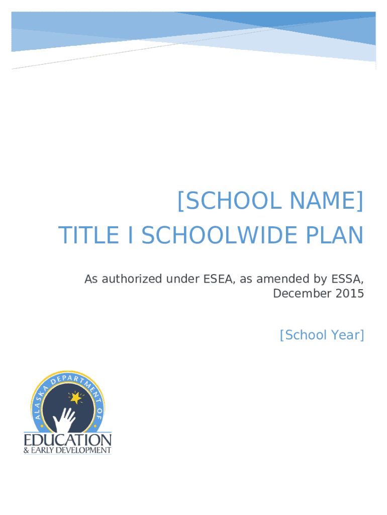 School name TITLE I SCHOOLWIDE PLAN WAIVER Doc Template | pdfFiller