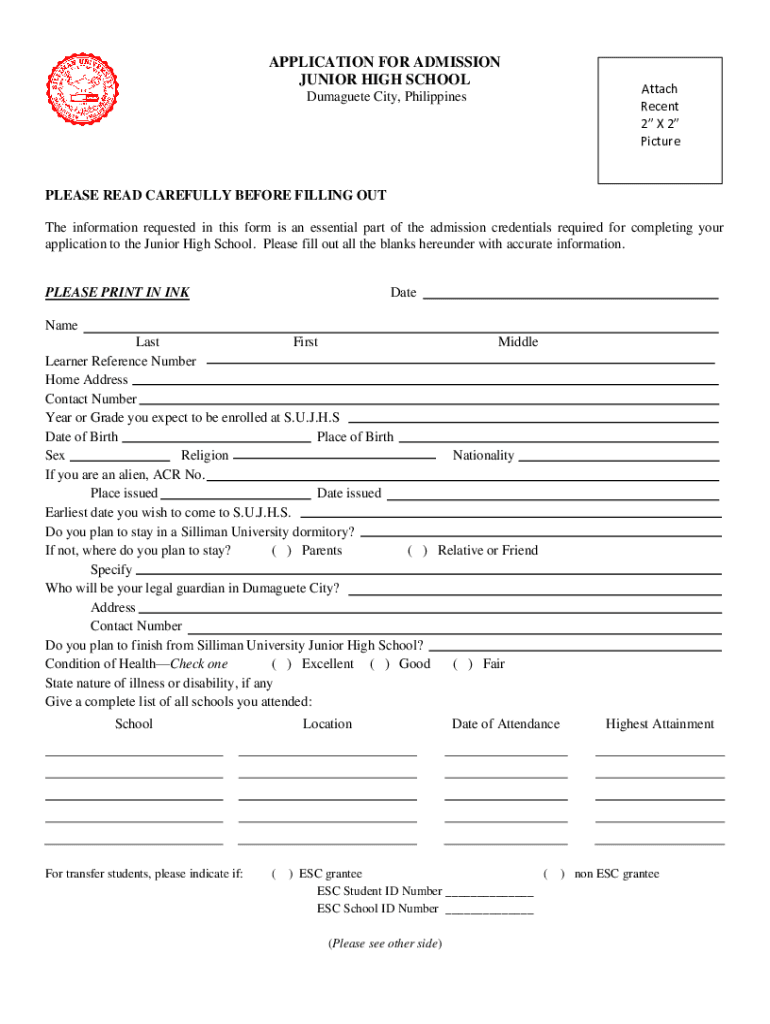 Fillable Online basic education department - SPU Dumaguete Fax Email Print - pdfFiller