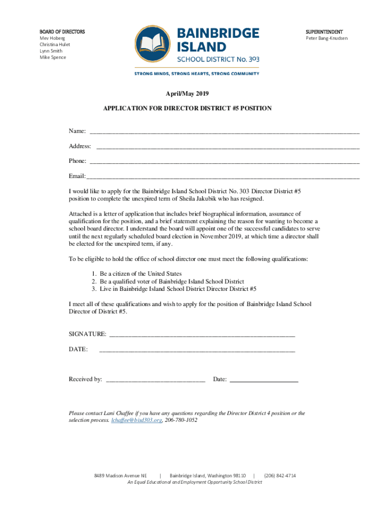 Fillable Online Bainbridge Island School District is on Facebook. To connect ... Fax Email Print ...