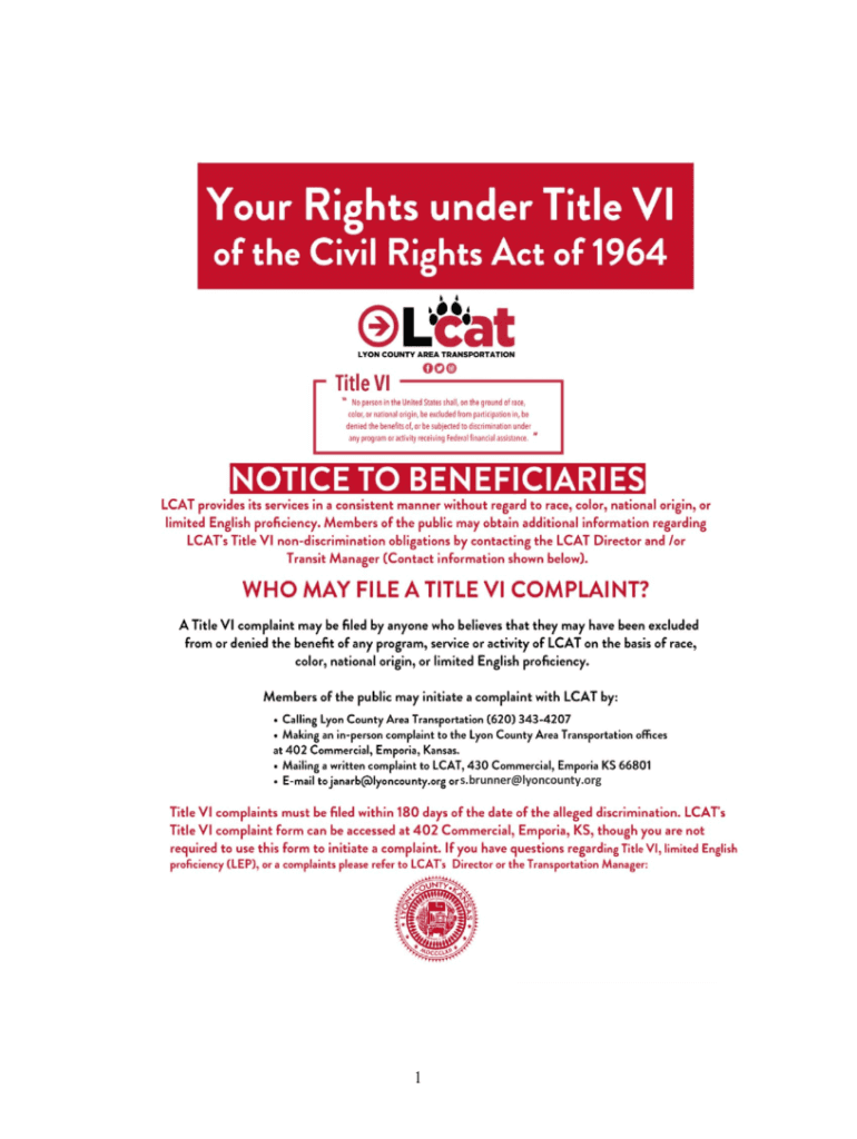 Fillable Online Title VI / Nondiscrimination Statement - ECAT Fax Email ...