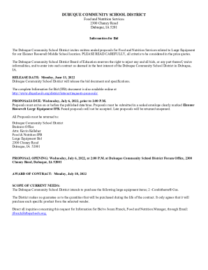 Fillable Online Request for Proposal - Dubuque Community Schools Fax ...