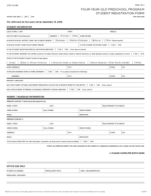 Fillable Online Preschool Registration - Alexandria City Public Schools ...