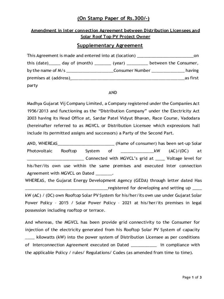 Fillable Online 1. Provisional Interconnection Agreement for Rooftop ...