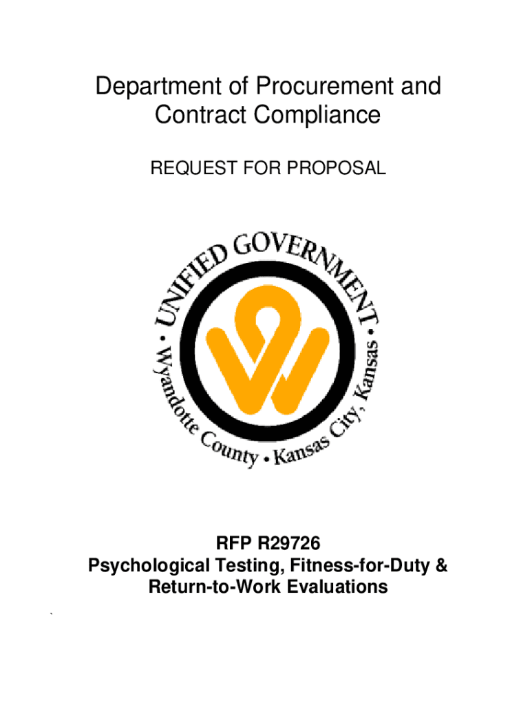 Fillable Online purchasing wycokck REQUEST FOR PROPOSAL RFP-22000000010 Fax Email Print - pdfFiller