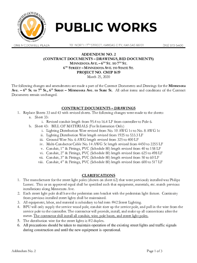 Fillable Online purchasing wycokck ADDENDUM NO. 2 (CONTRACT DOCUMENTS ...