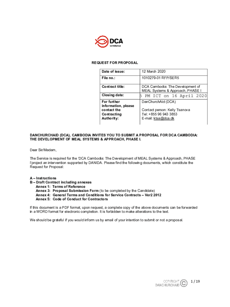 Fillable Online REQUEST FOR PROPOSAL (RFP) FOR THE SUPPLY AND ... Fax Email Print - pdfFiller