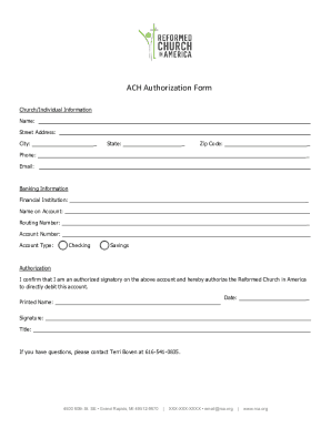Fillable Online ACH Authorization Form-MEP (2) Fax Email Print - pdfFiller