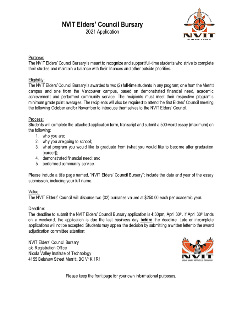 Fillable Online A Guide to: Scholarships, Bursaries, Tuition Waivers ...