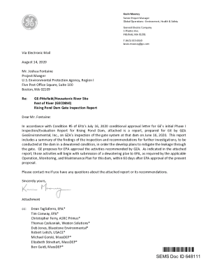 Fillable Online LETTER REGARDING GATE INSPECTION REPORT, RISING POND ...