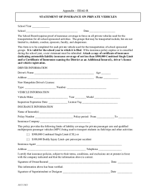 Fillable Online eeag-r statement of insurance on private vehicles - AWS ...