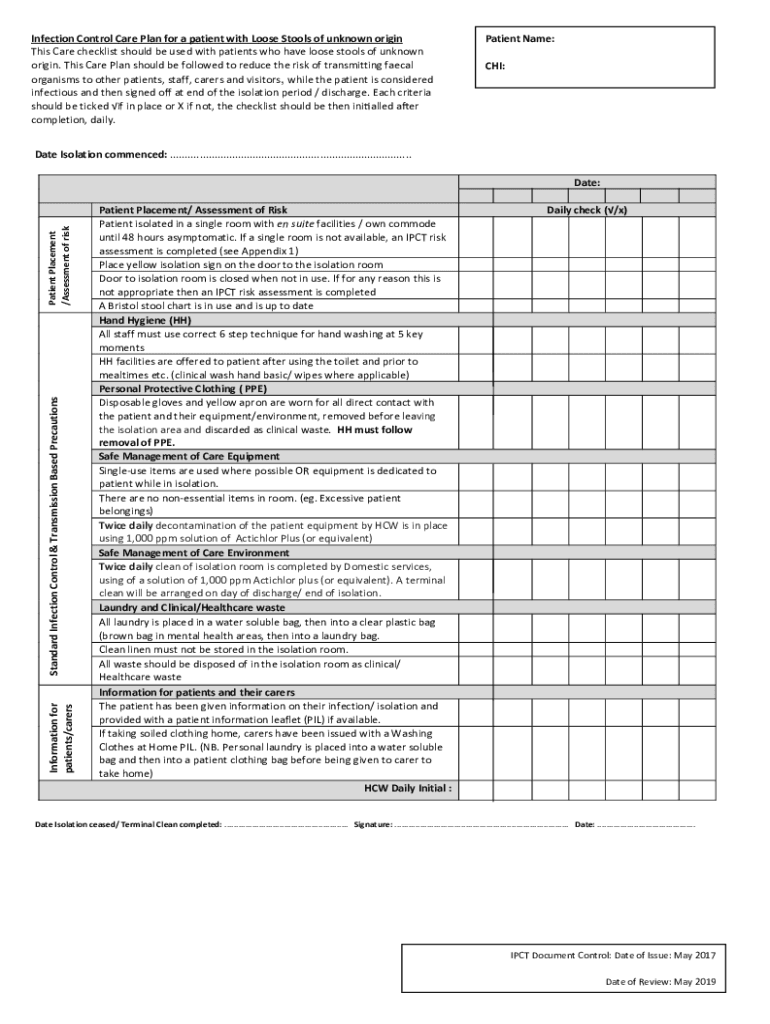 Fillable Online live nhsggc org Protocol for Prevention of C. difficile ...