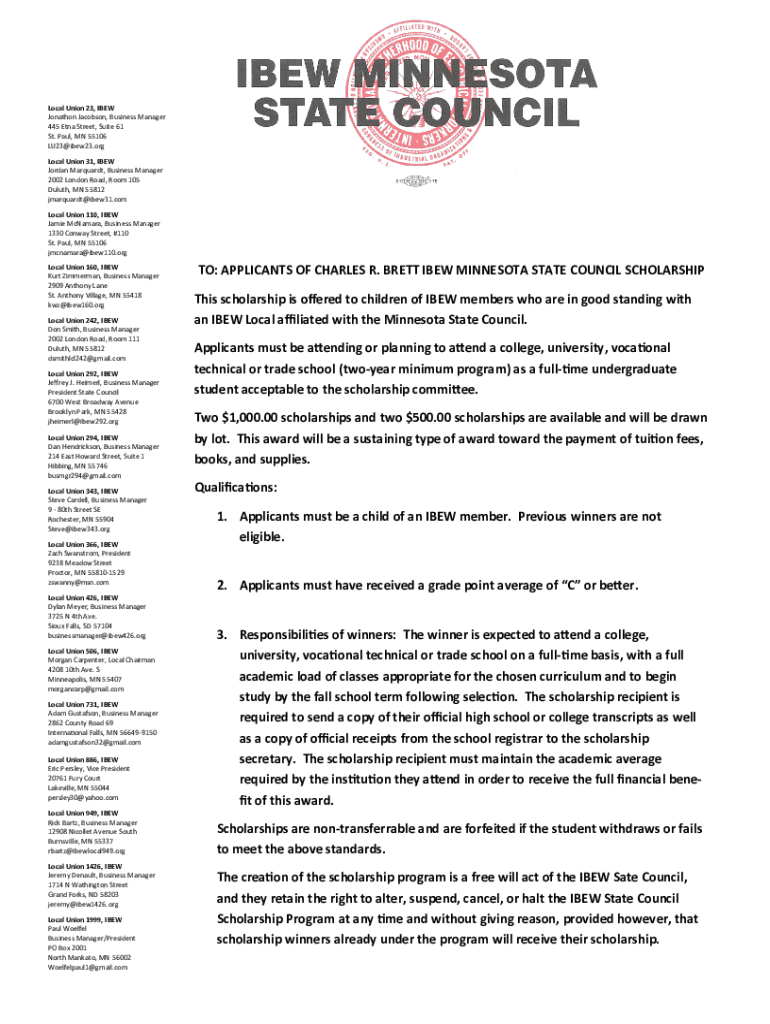 Fillable Online IBEW-MN-State-CouncilScholarship20235-8-1.pdf Fax Email ...