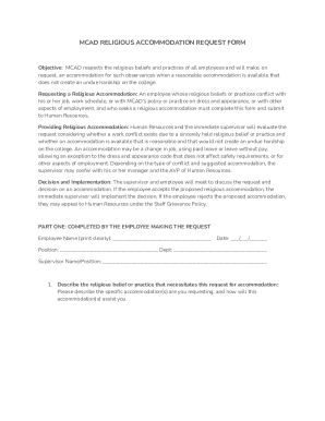 Fillable Online MCAD Religious Accommodation Request Form Fax Email ...