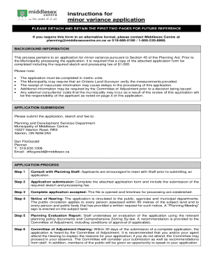 Fillable Online instructions for consent application - Middlesex Centre Fax Email Print - pdfFiller