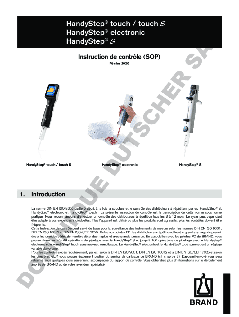 Remplissable En Ligne HandyStep touch / touch S HandyStep electronic ...