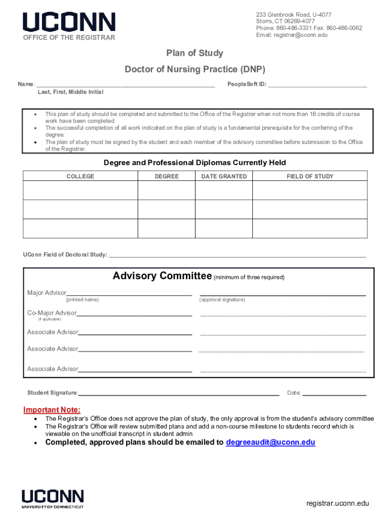 Fillable Online registrar uconn Student Forms - UConn School of Nursing ...