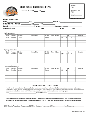 Fillable Online High School FastTrack Permission Form - B - Cowley College Fax Email Print ...