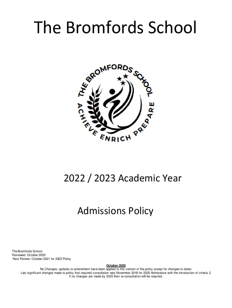 Fillable Online The Bromfords School and Sixth Form College - Profile ...