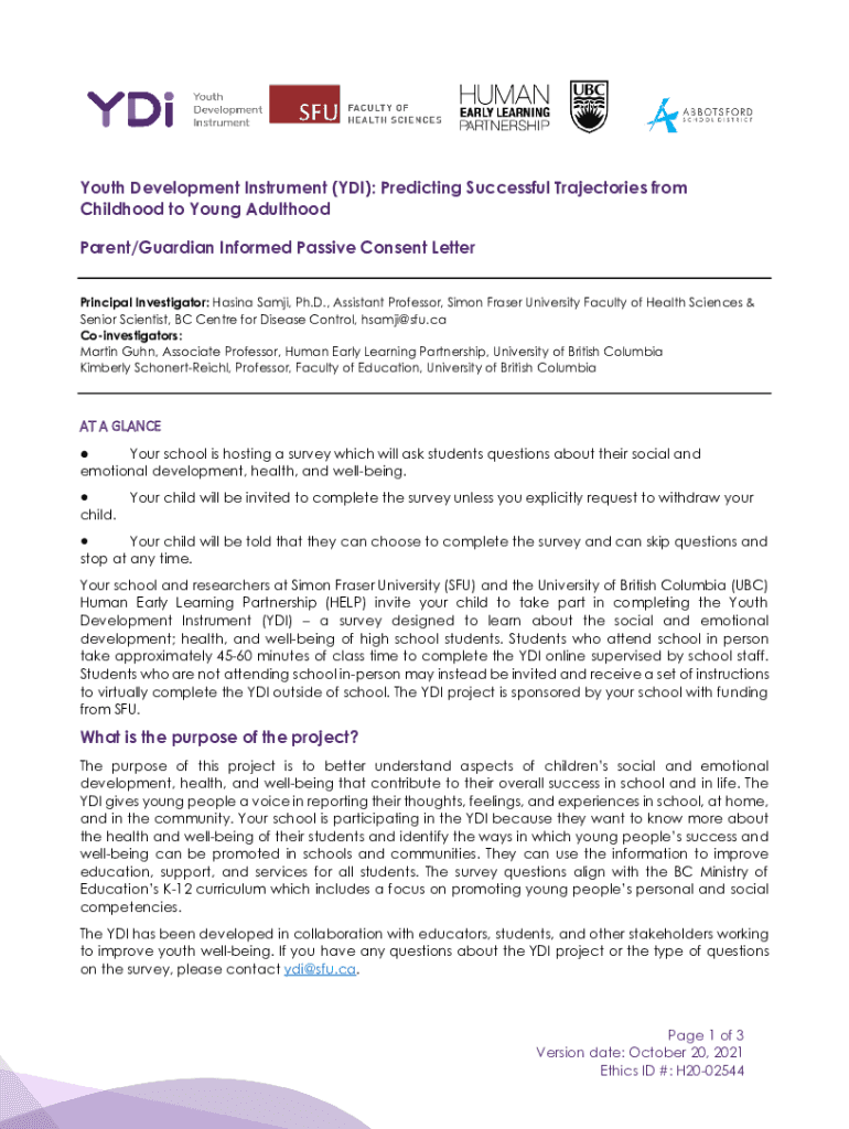 Fillable Online The Youth Development Instrument: Overview Fax Email Print - pdfFiller