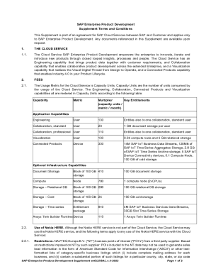 Fillable Online SAP Sales Cloud and SAP Service Cloud Supplemental ...