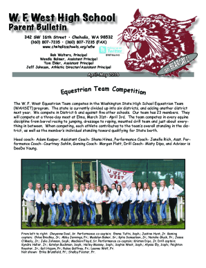 Fillable Online W. F. West High School - Chehalis School District Fax ...