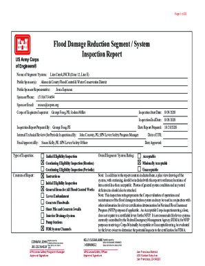 Fillable Online Flood Damage Reduction Segment / System Inspection ...
